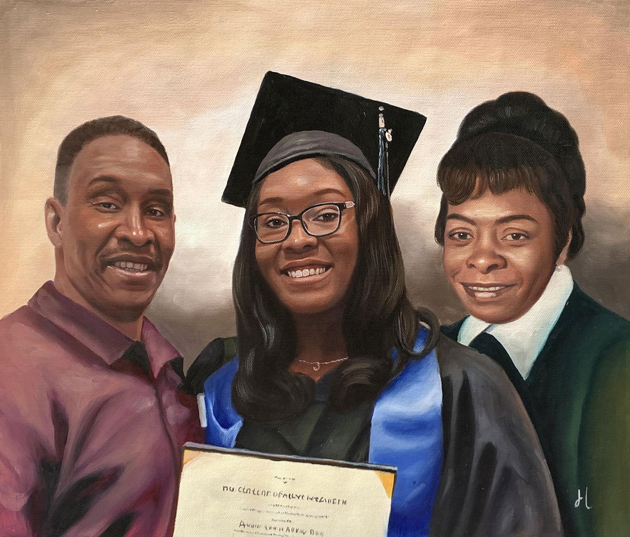 Family Paintings in Acrylic, 100% Hand-Painted By Real Artists | Johny ...