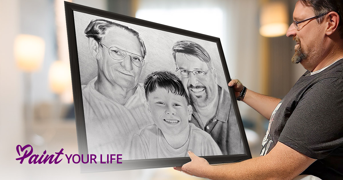 Custom Hand-Drawn Pencil Portraits from a Photo